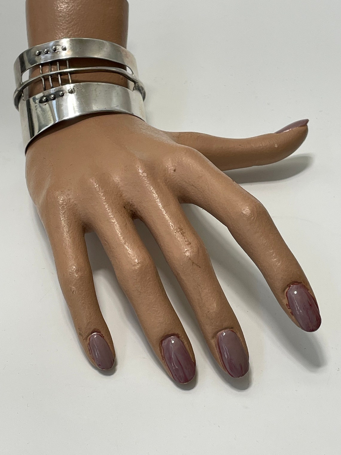 Ed Wiener 1950's New York Constructivist Sculptural Cuff Bracelet .925 ...