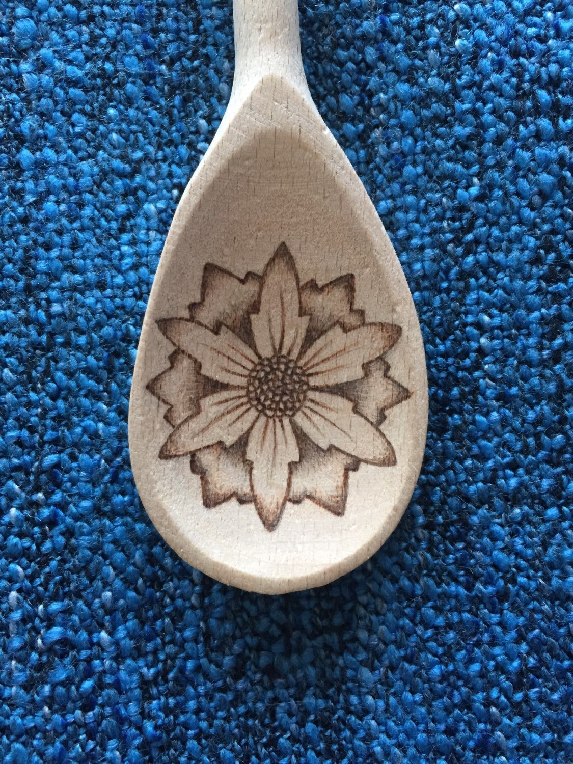 Pyrography Woodburning Wooden Spoon 'flower' - Etsy UK