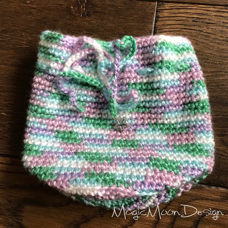 Multi Coloured Crocheted Drawstring Star Pouch/bag - Etsy