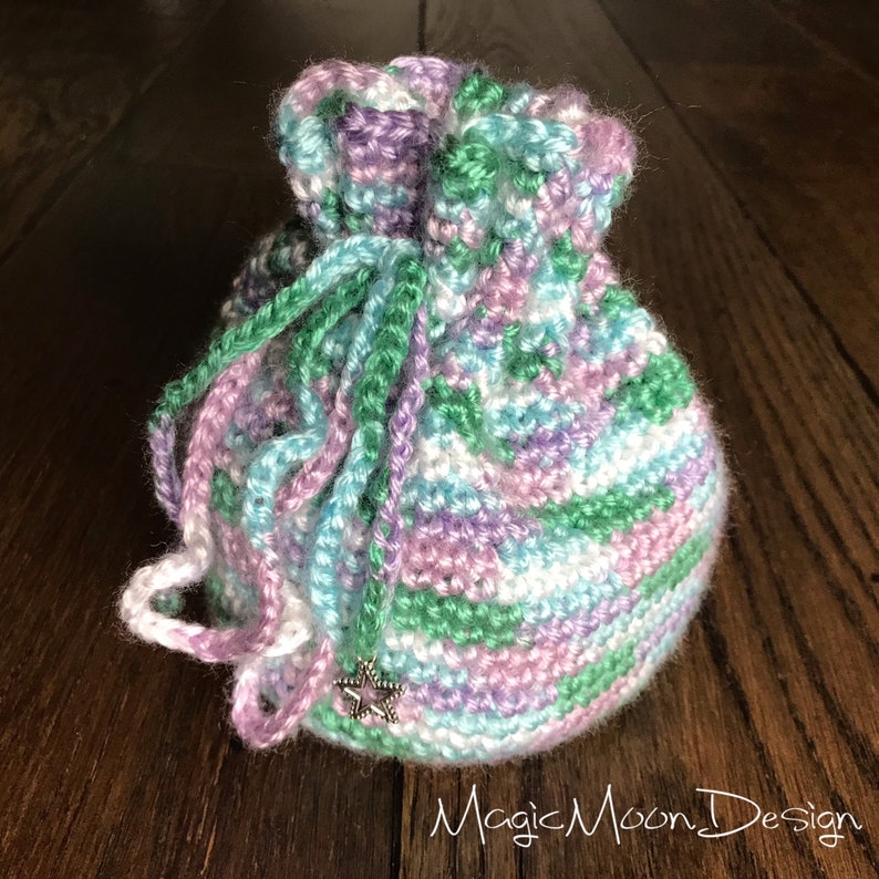 Multi Coloured Crocheted Drawstring Star Pouch/bag - Etsy