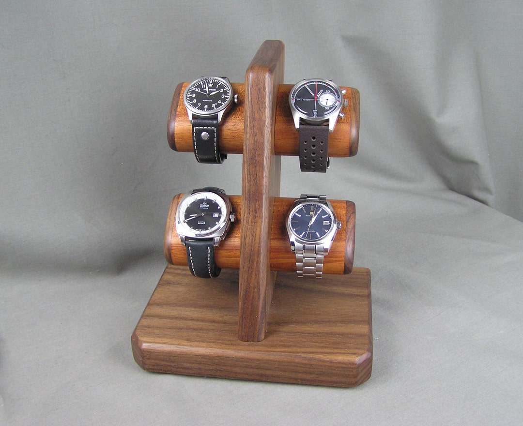 Mahogany & Black Walnut Watch Stand: 4-watch Display Holder - Etsy