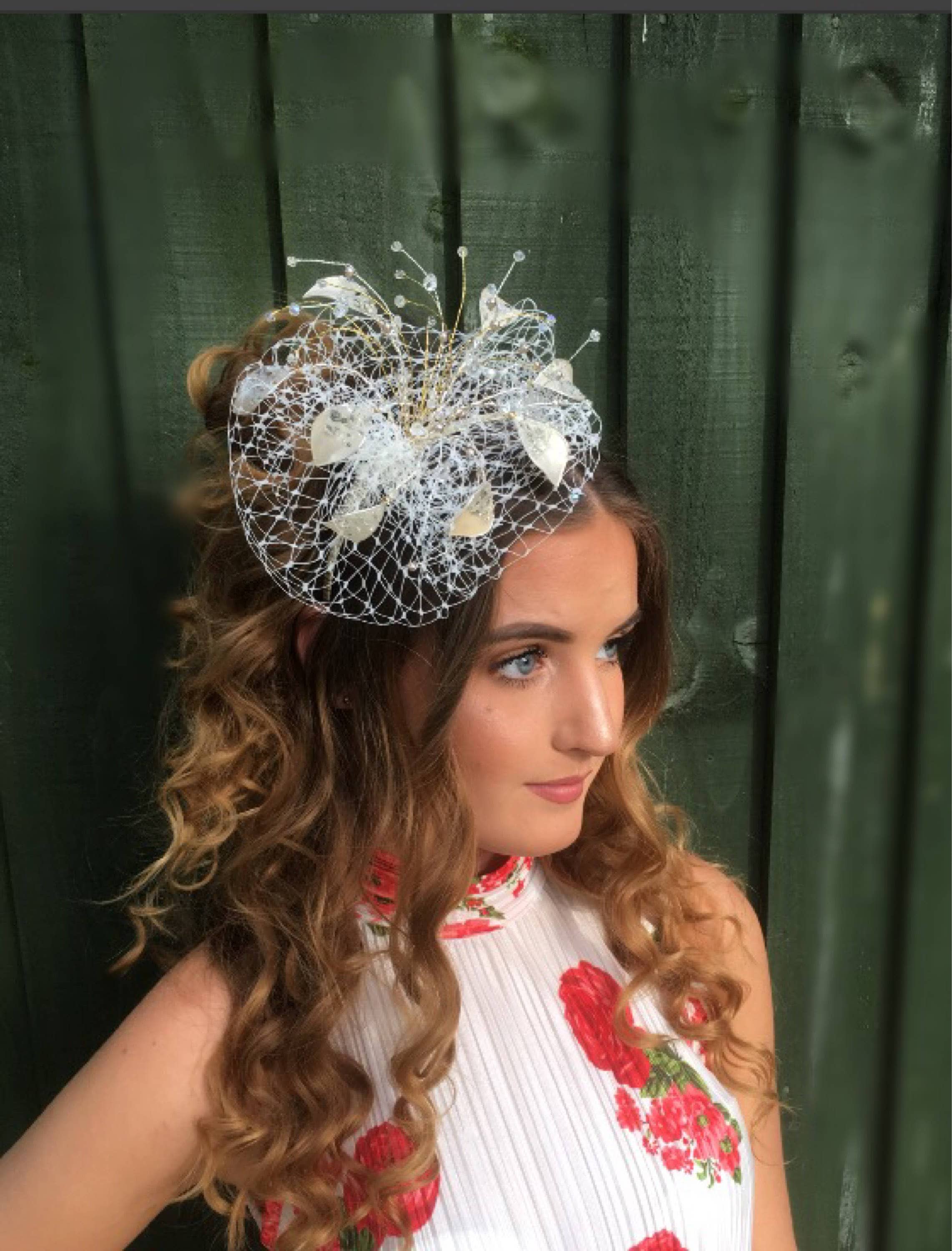 Silver and gold fascinator pale gold fascinator UK | Etsy