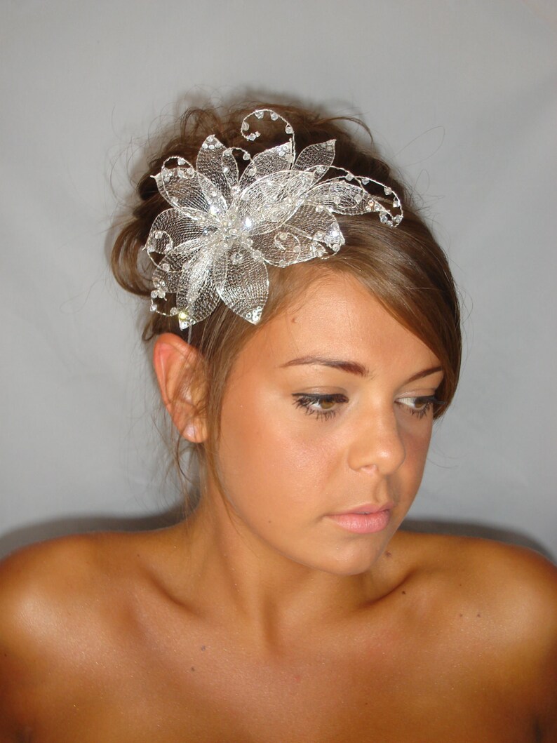 Bridal tiara silver tiara wedding headdress Summer tiara | Etsy