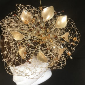 Gold Wedding Fascinator, Bespoke Fascinator, Summer Wedding, Wedding ...