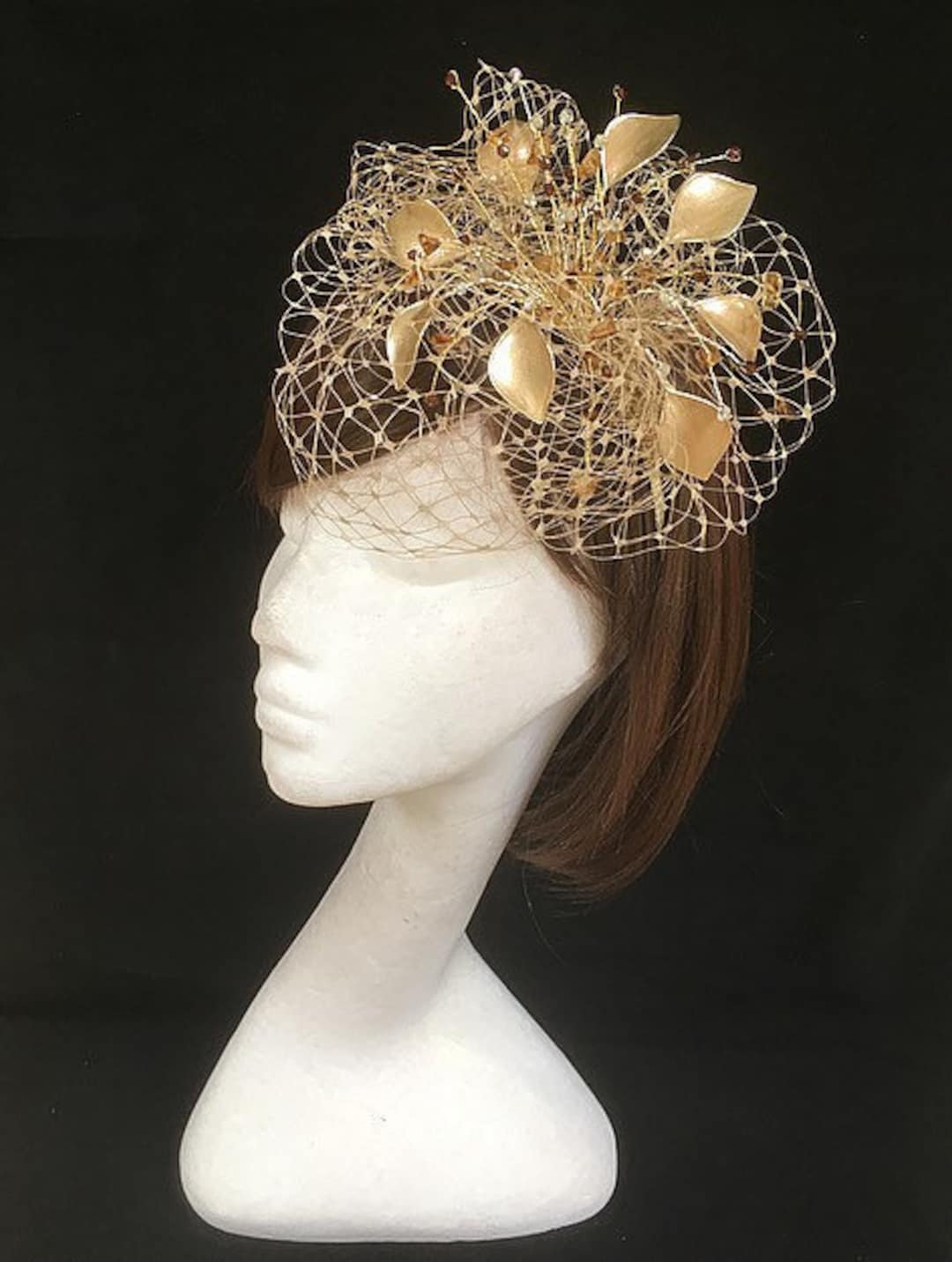 Gold Wedding Fascinator, Bespoke Fascinator, Summer Wedding, Wedding ...