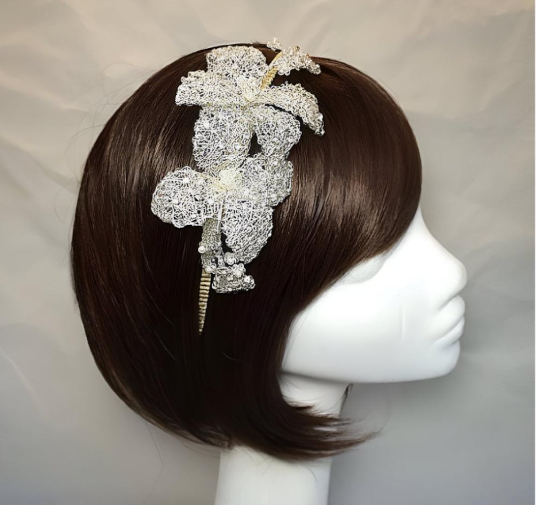 Flower Side Tiara , Flower Comb, Wedding Tiara, Summer Tiara, Vintage ...
