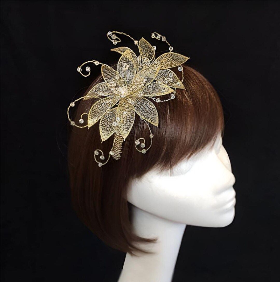 Gold Bridal Fascinator, Unique Tiara, Amanda Sutherland, UK Fascinator ...