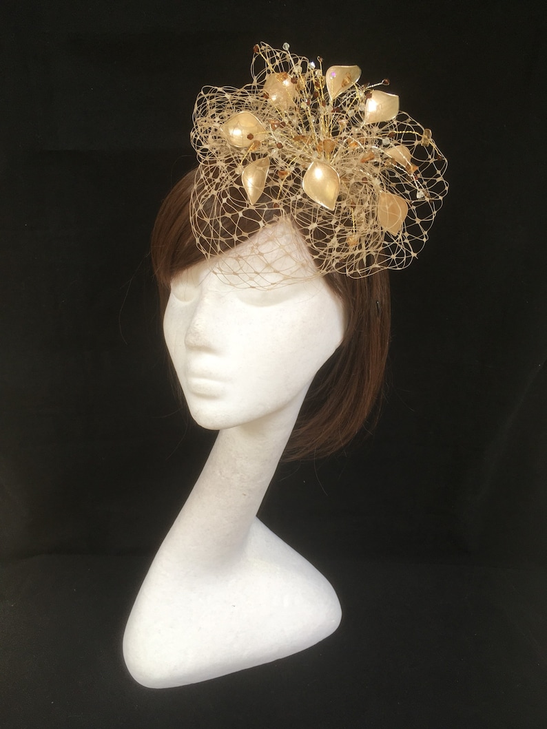 Gold Wedding Fascinator, Bespoke Fascinator, Summer Wedding, Wedding ...