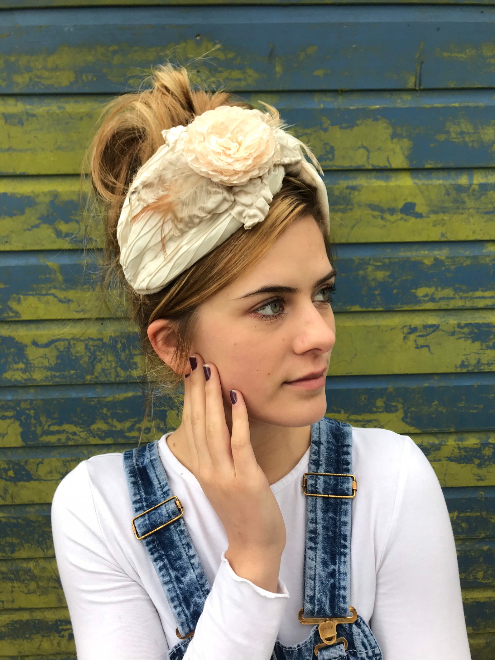 Cream Floral Turban Band Bridal Half Turban Turban 1940s - Etsy