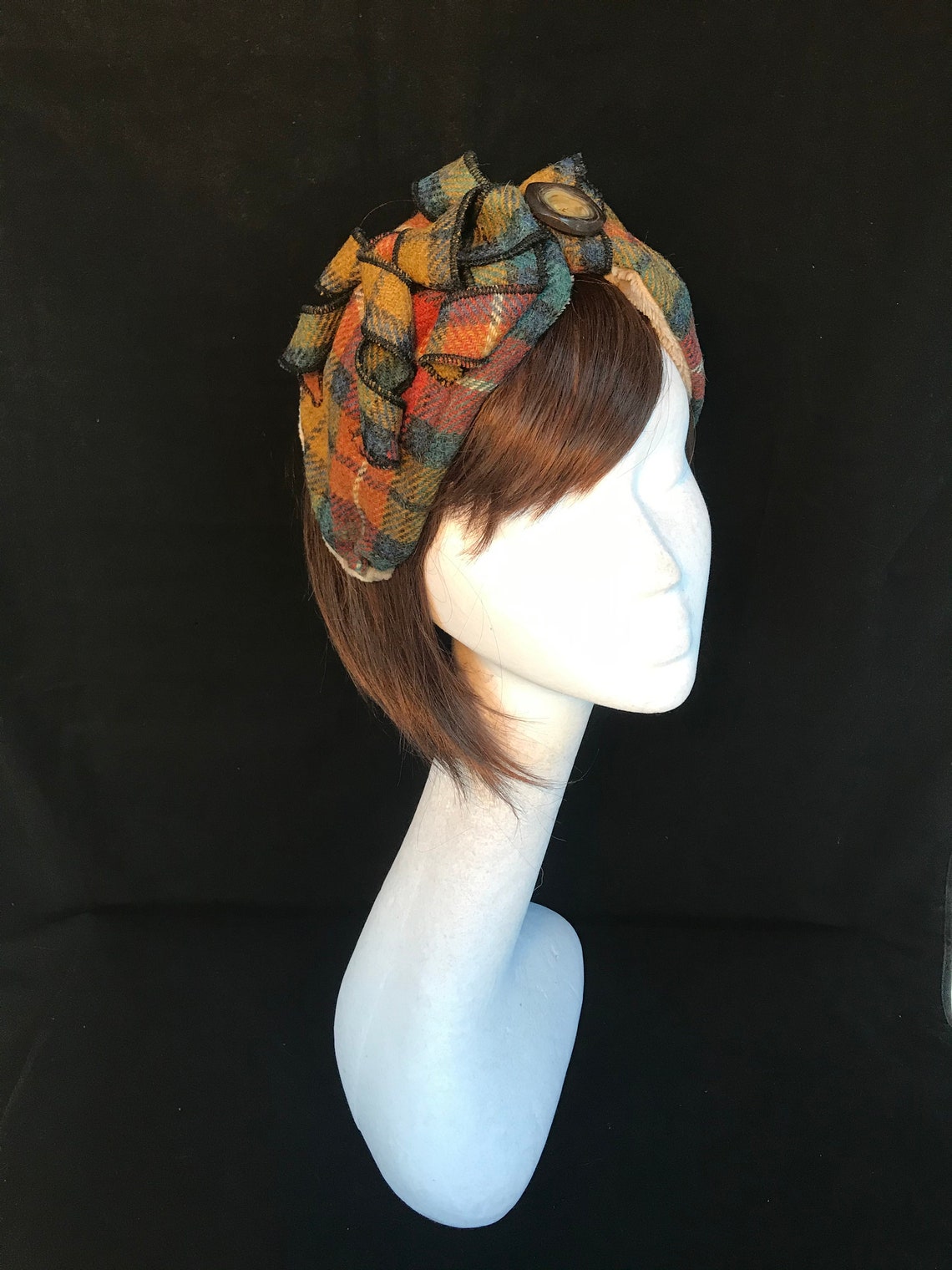 Tartan Half Turban Tartan Turban Alice Band Landgirl Scarf - Etsy UK
