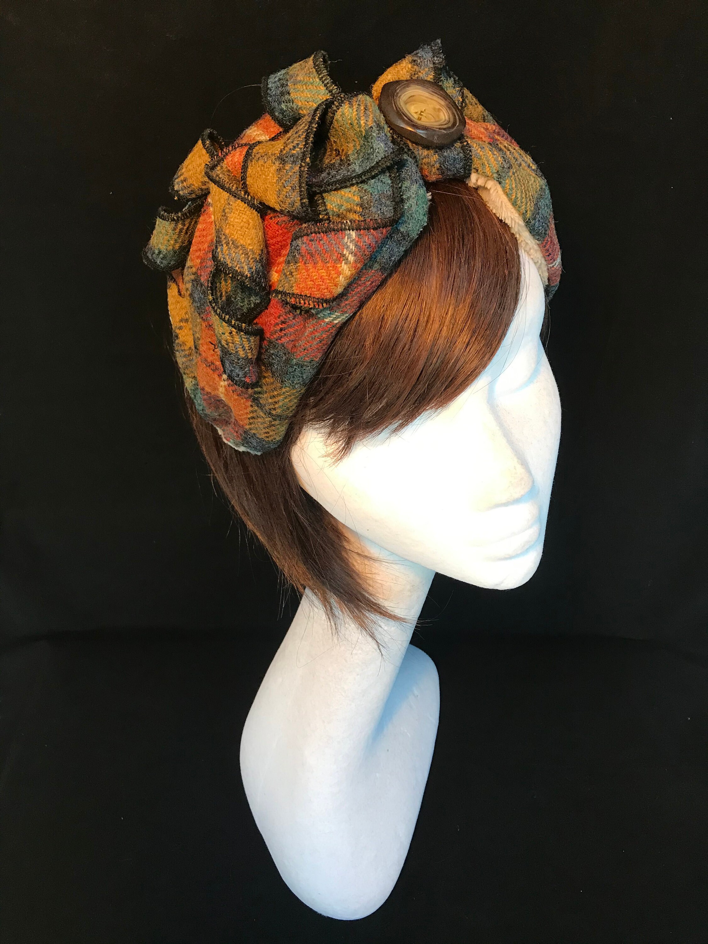 Tartan Half Turban Tartan Turban Alice Band Landgirl Scarf - Etsy UK