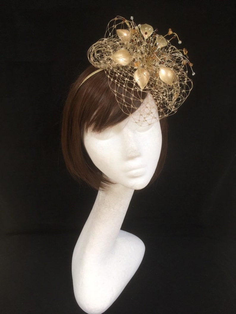 Gold Wedding Fascinator, Bespoke Fascinator, Summer Wedding, Wedding ...