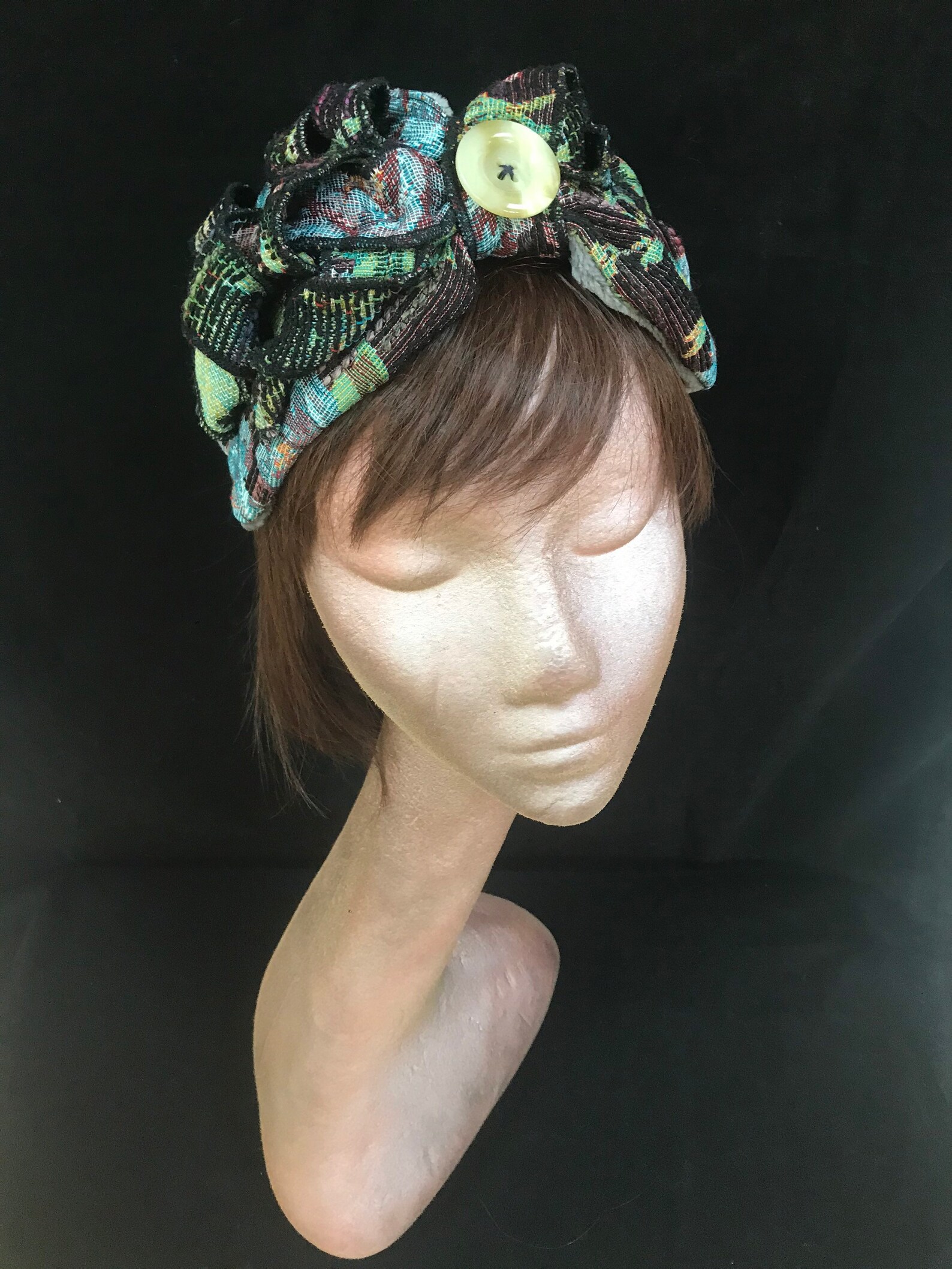 Floral Half Turban Green Blue Turban Alice Band 1940s | Etsy