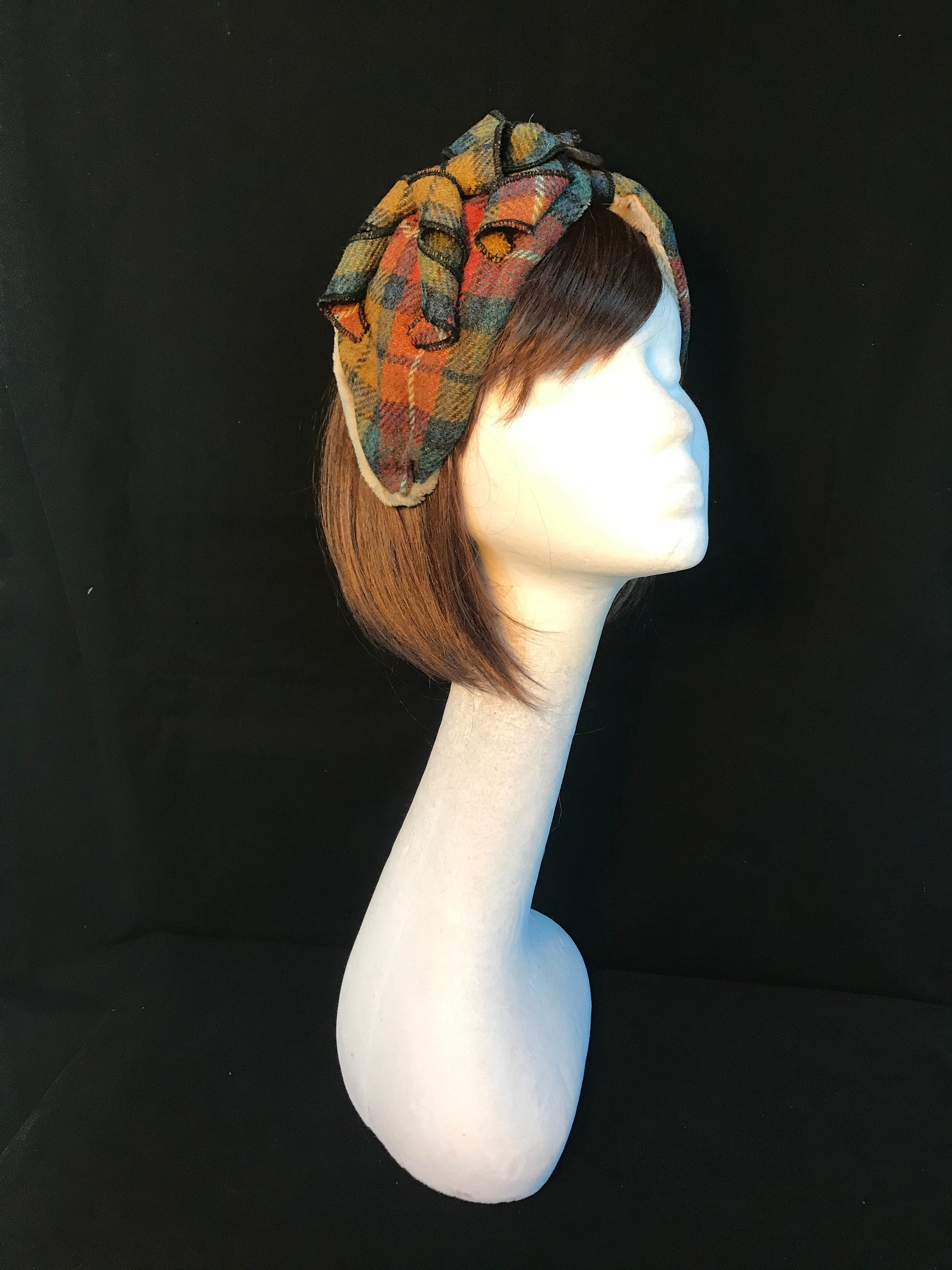 Tartan Half Turban Tartan Turban Alice Band Landgirl Scarf - Etsy UK