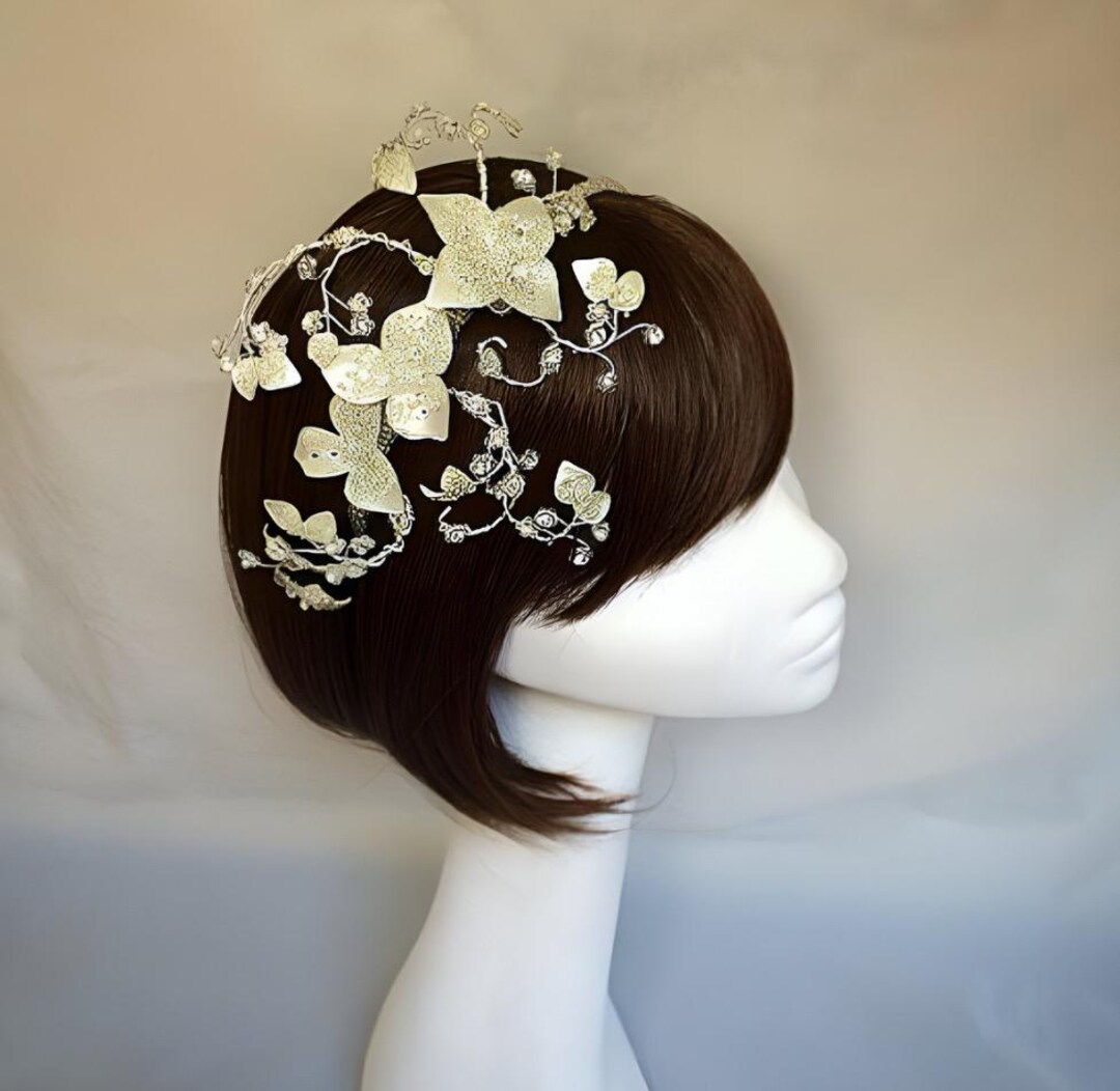Wedding Hair Vine, Flower Vine, Silver Vine Tiara, Silver Wedding Tiara ...