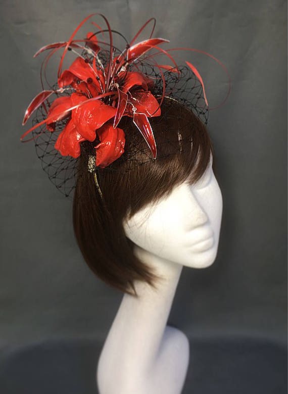 Red fascinator uk store