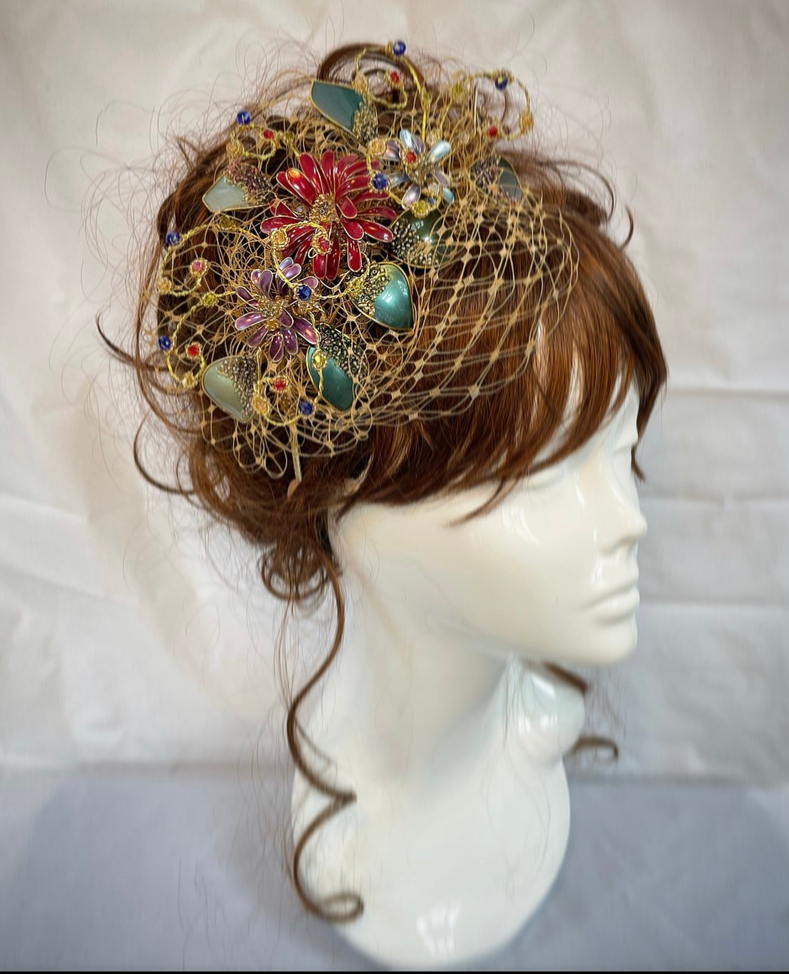Veiled Fascinator, Mother of the Bride, Summer Wedding, Wedding Hat ...