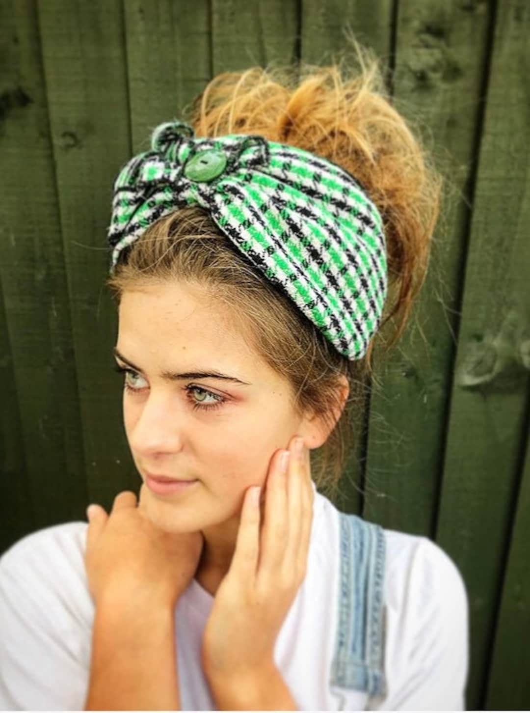 Green Half Turban, Turban, Alice Band, 1940s Turban, Headscarf, Hippie ...