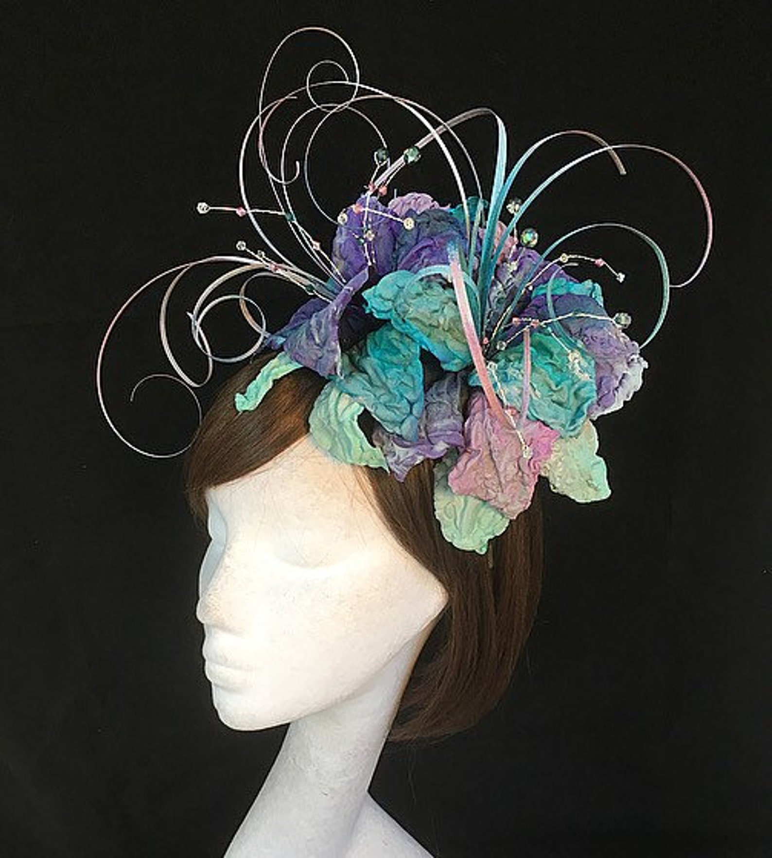 Flower Fascinator Turquoise Fascinator Mother of the Bride - Etsy