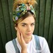 Green Retro Print Turban, Headscarf, Vintage Hairband, Flower Print ...