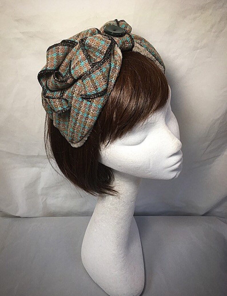 Tweed Half Turban Tartan Turban Alice Band 1940s Turban - Etsy