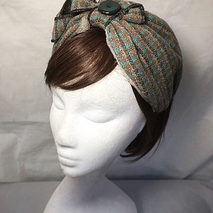 Tweed Half Turban, Tartan Turban Alice Band, 1940s Turban, Headscarf ...