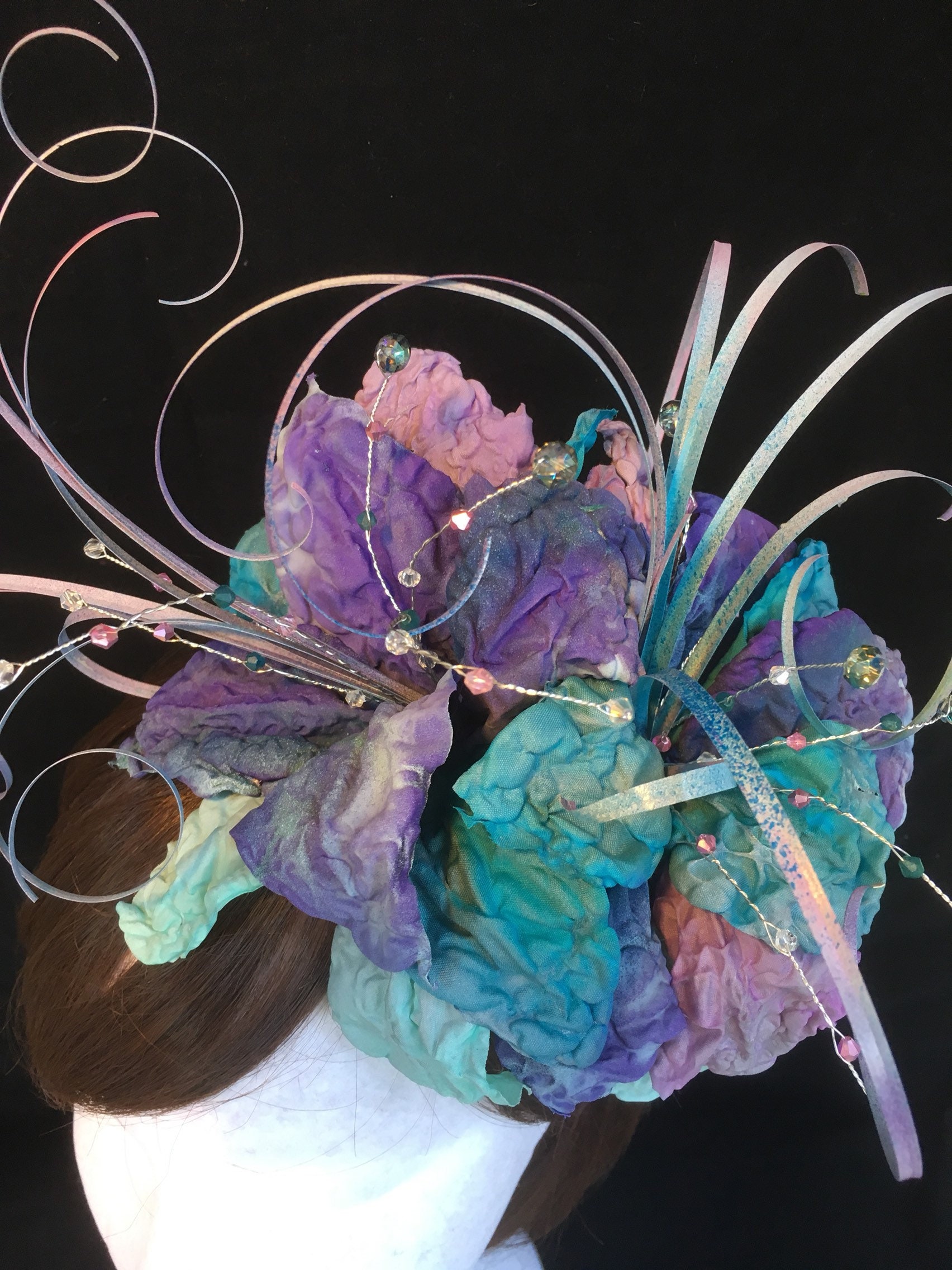 Flower Fascinator Turquoise Fascinator Mother of the Bride | Etsy