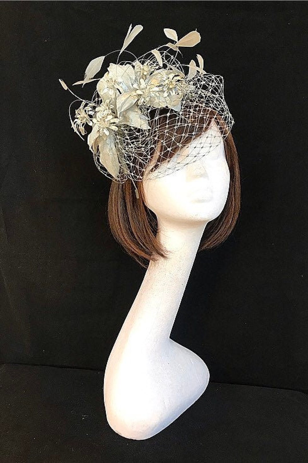 Silver Fascinator, Grey Fascinator, Wedding Hatinator, Mother of the ...