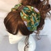 Green Retro Print Turban, Headscarf, Vintage Hairband, Flower Print ...