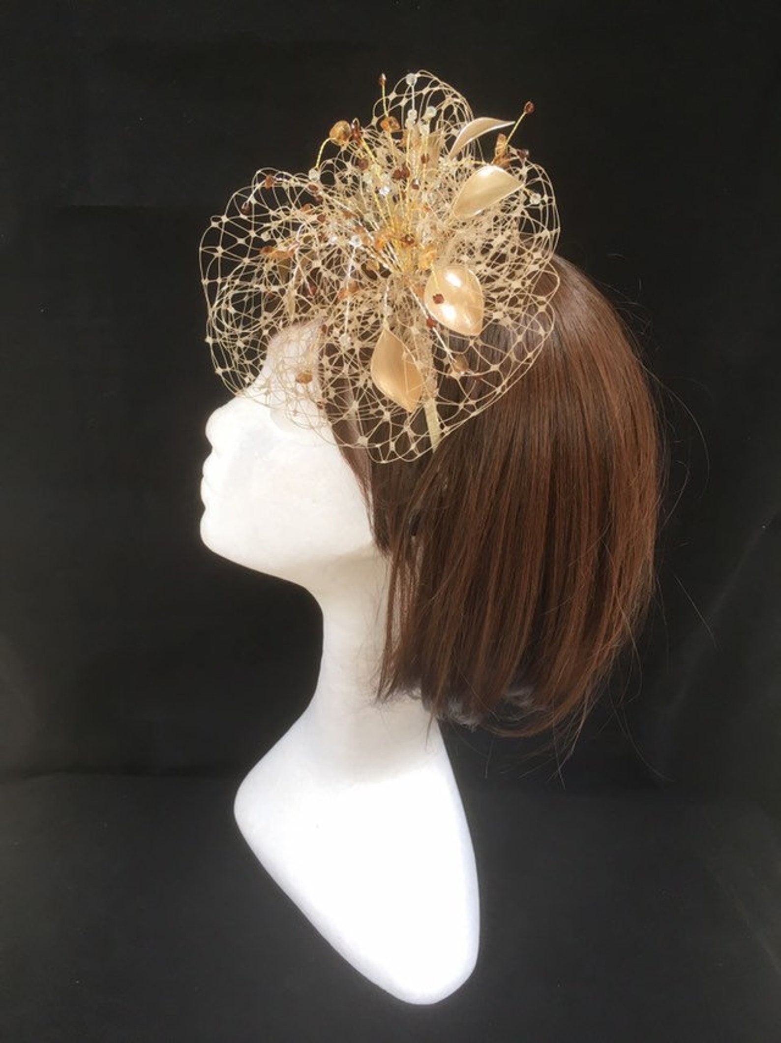 Gold Wedding Fascinator Bespoke Fascinator Summer Wedding | Etsy