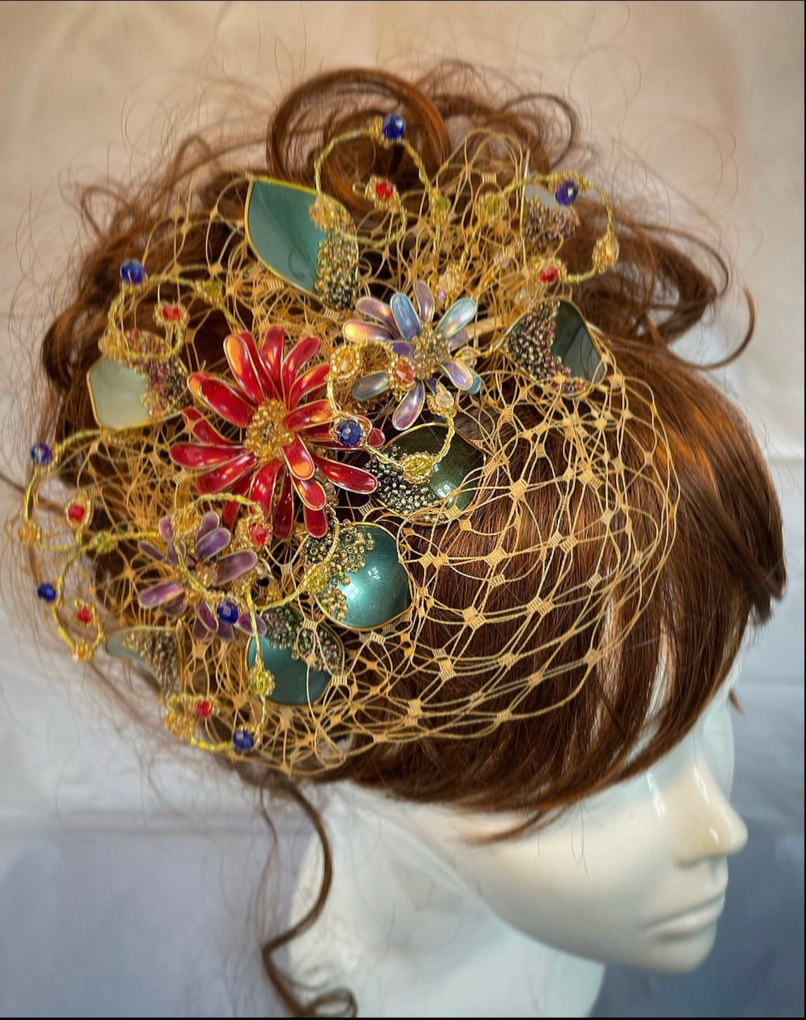 Veiled Fascinator, Mother of the Bride, Summer Wedding, Wedding Hat ...