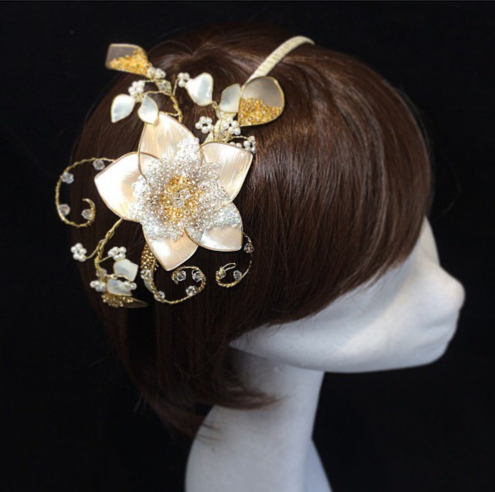 Peach Fascinator Bridesmaid Tiara UK Tiara Oyster Flower - Etsy