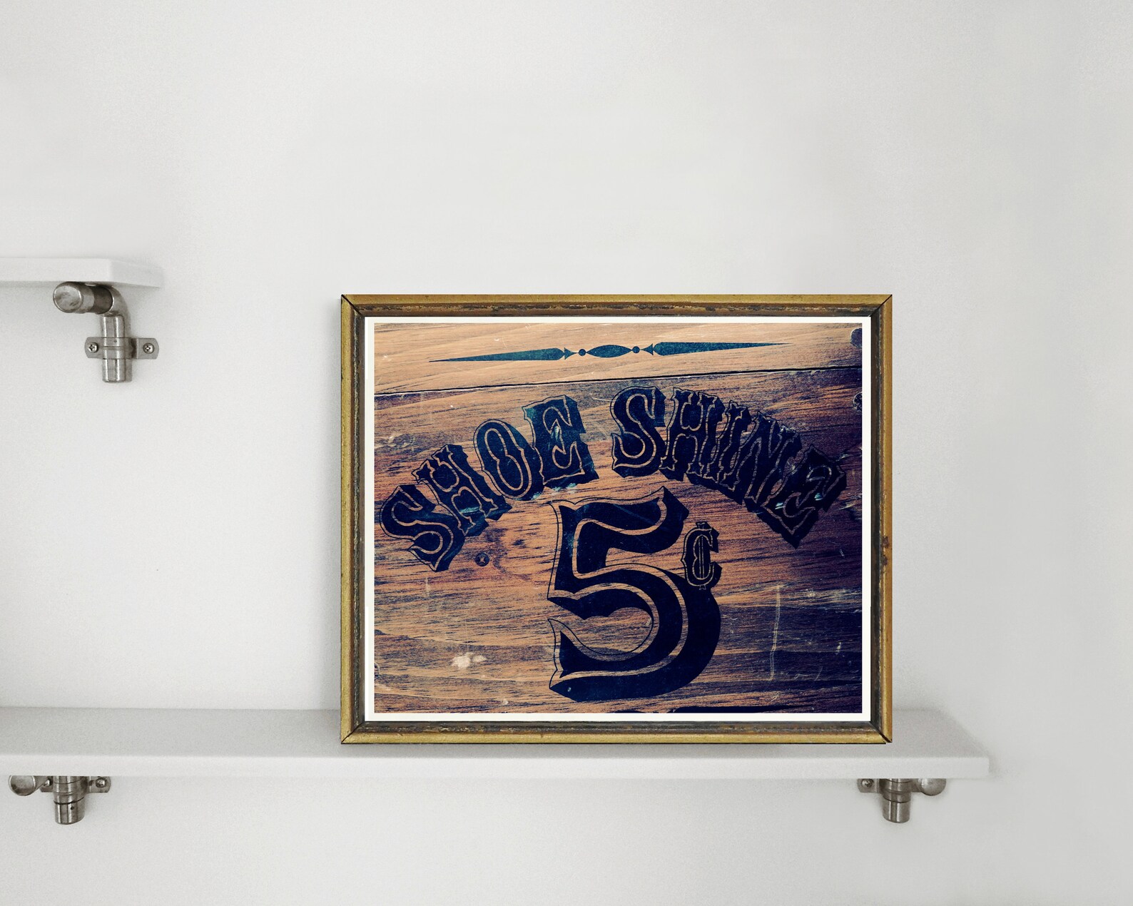 Sign Photograph Vintage Americana 5cent Shoe Shine Box Sign - Etsy