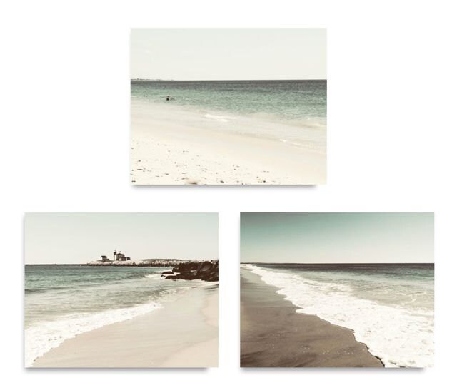 Set of 3 Beach Photographs Neutral Beach Beach Gallery - Etsy
