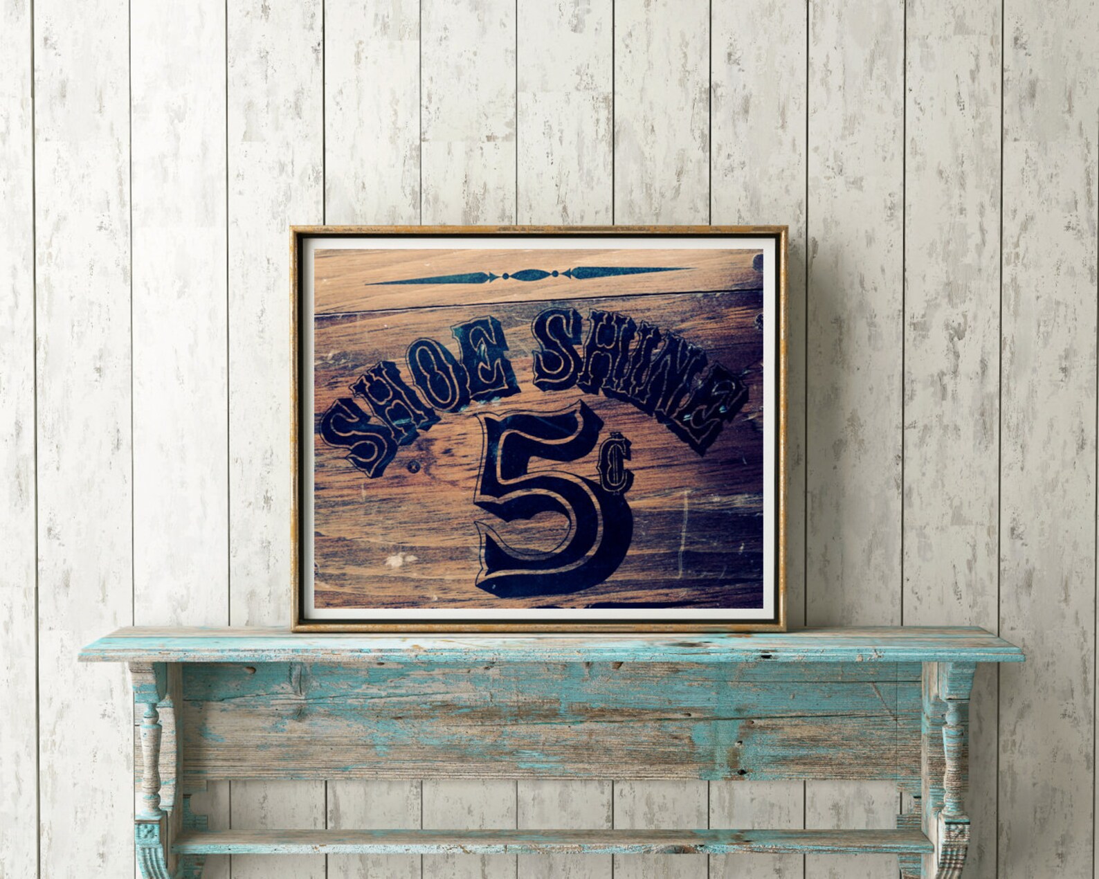 Sign Photograph Vintage Americana 5cent Shoe Shine Box Sign | Etsy