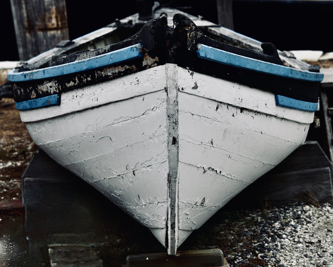 Boat Photography - Nautical Wall Decor - Weathered Wooden Row Boat ...