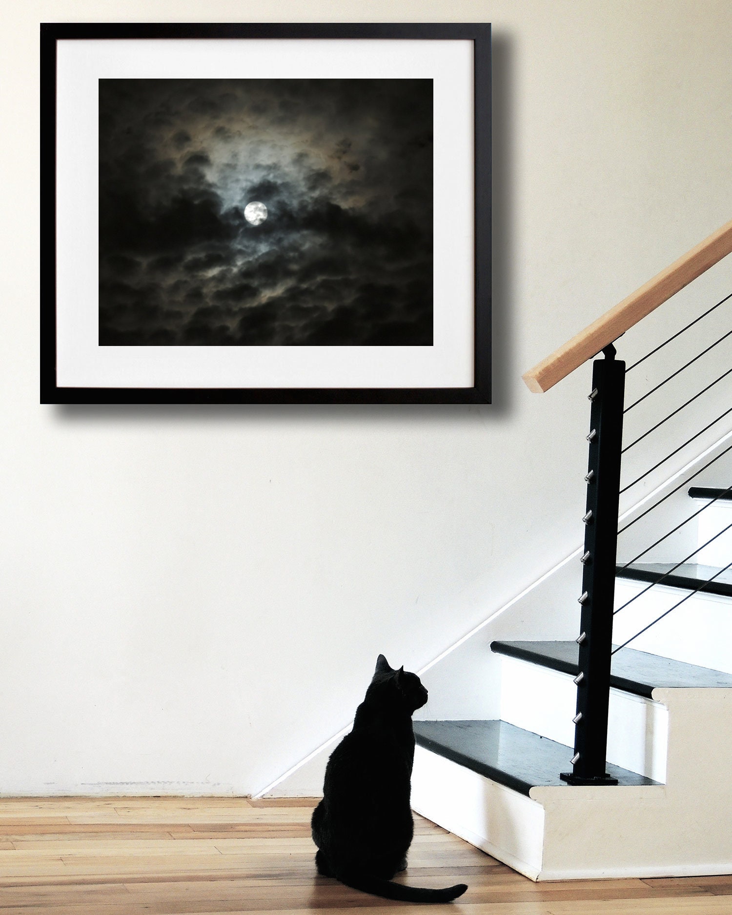 Moon Photography Full Moon Peeka Boo Moon Clouds & - Etsy