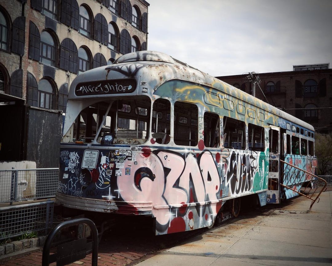 The Last Abandoned Trolley in Red Hook New York - Old, Out of Service ...