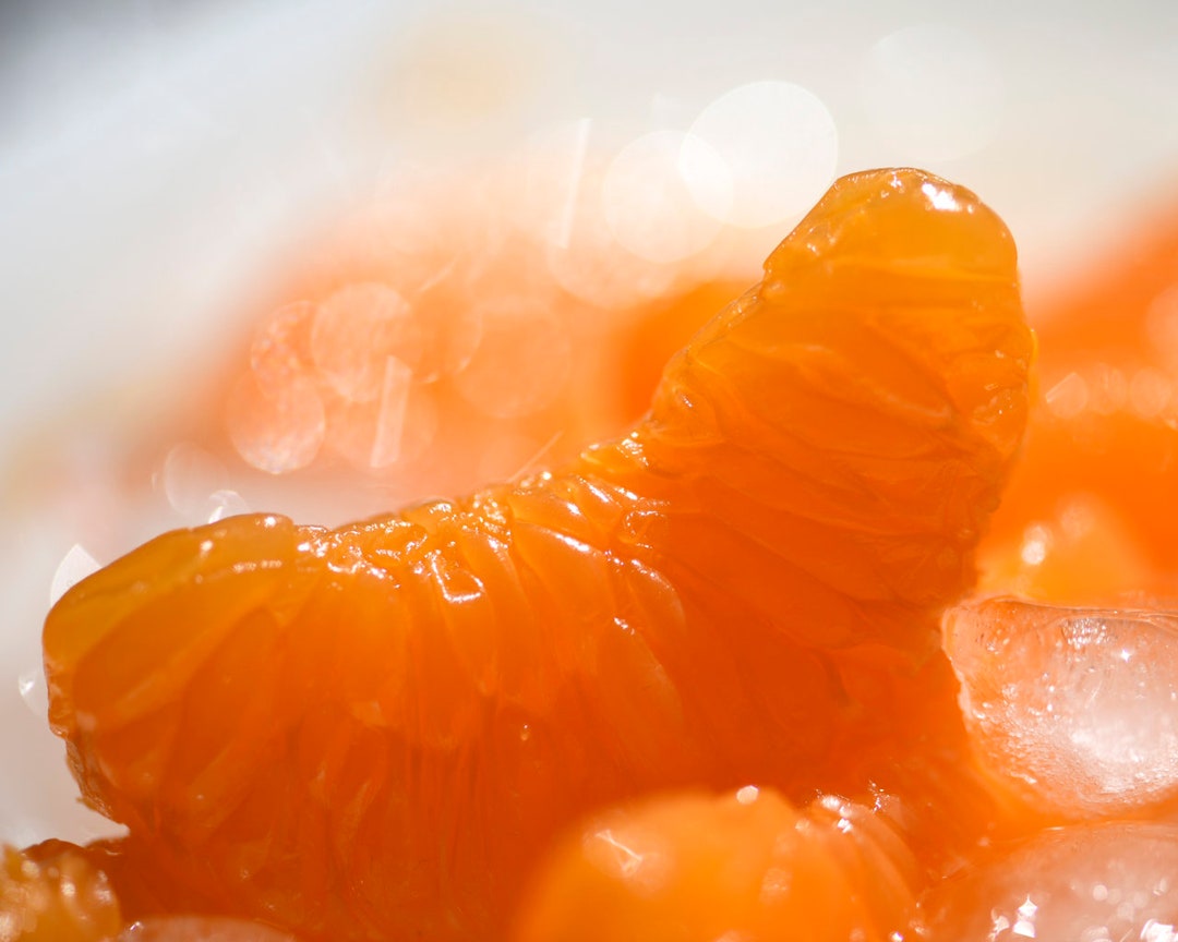Impresión fotográfica de mandarina pelada: arte mural de cocina con ...