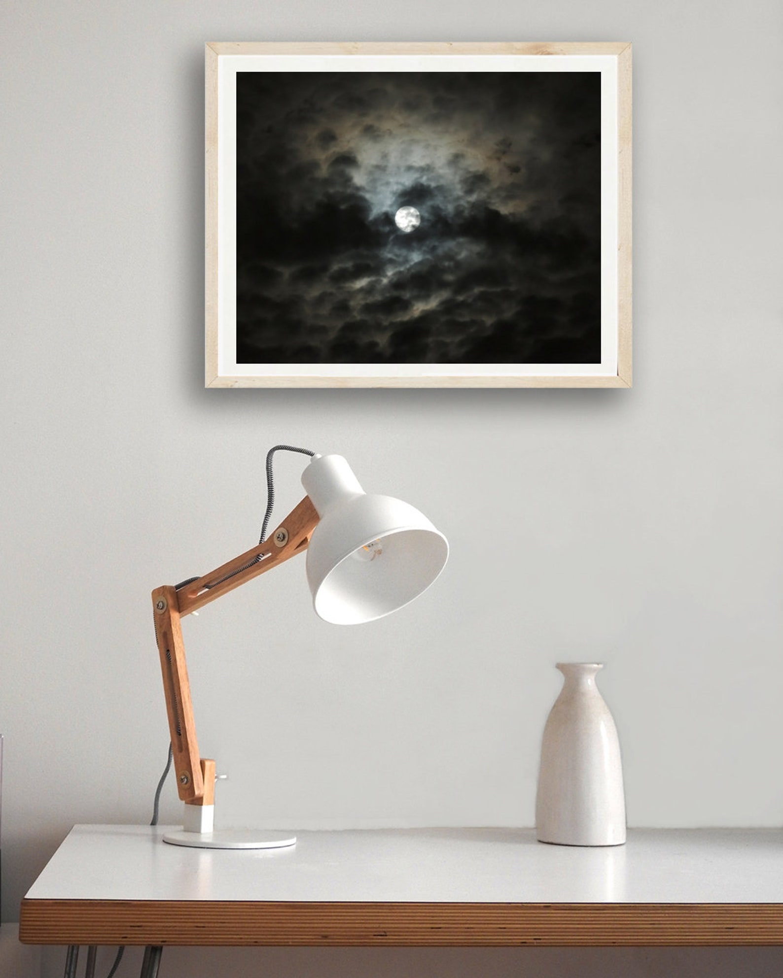 Moon Photography Full Moon Peeka Boo Moon Clouds & - Etsy