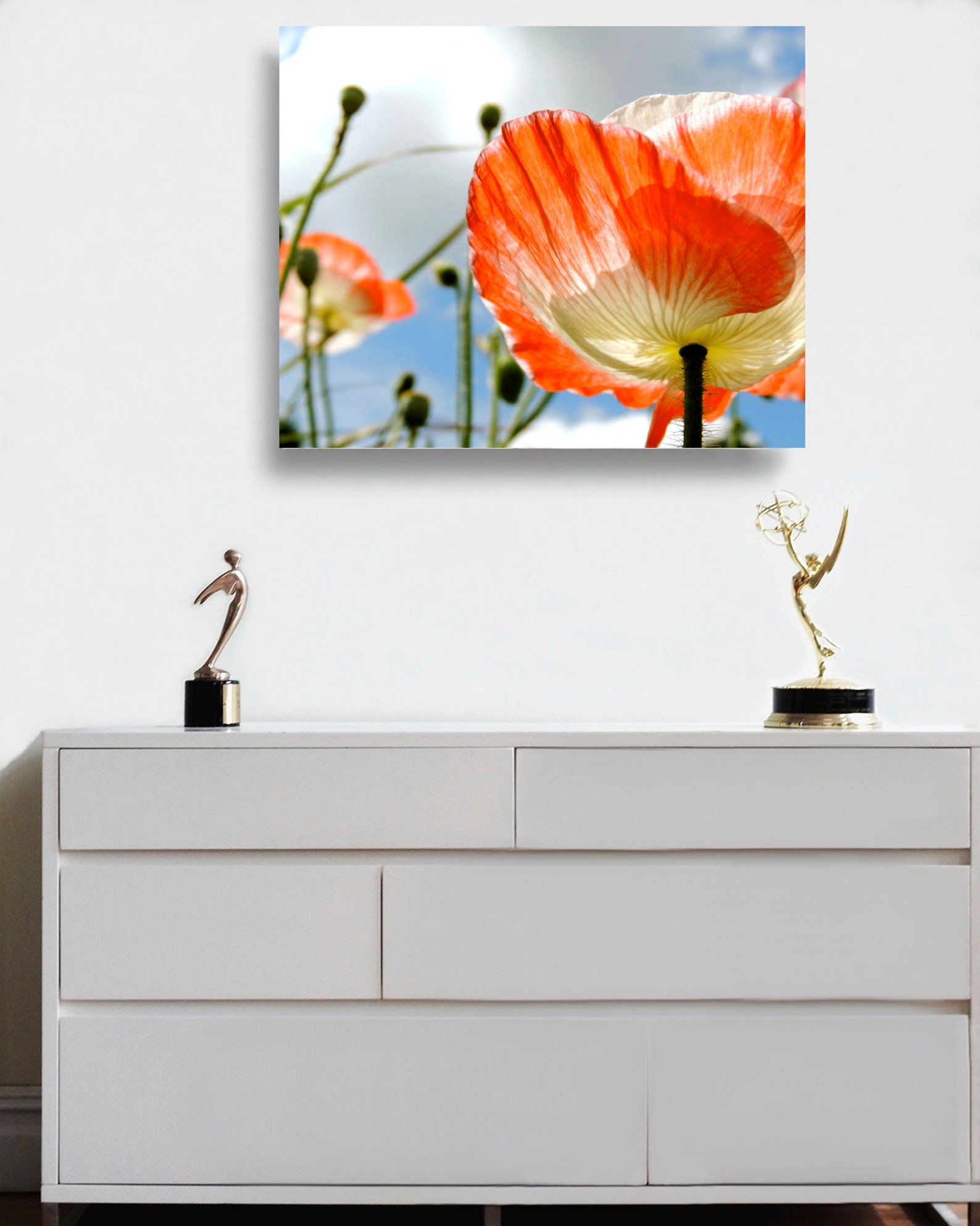 Poppy Photograph Nature Flower Wall Decor Flower and Sky - Etsy