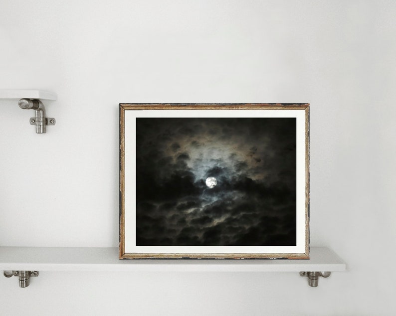 Moon Photography Full Moon Peeka Boo Moon Clouds & - Etsy