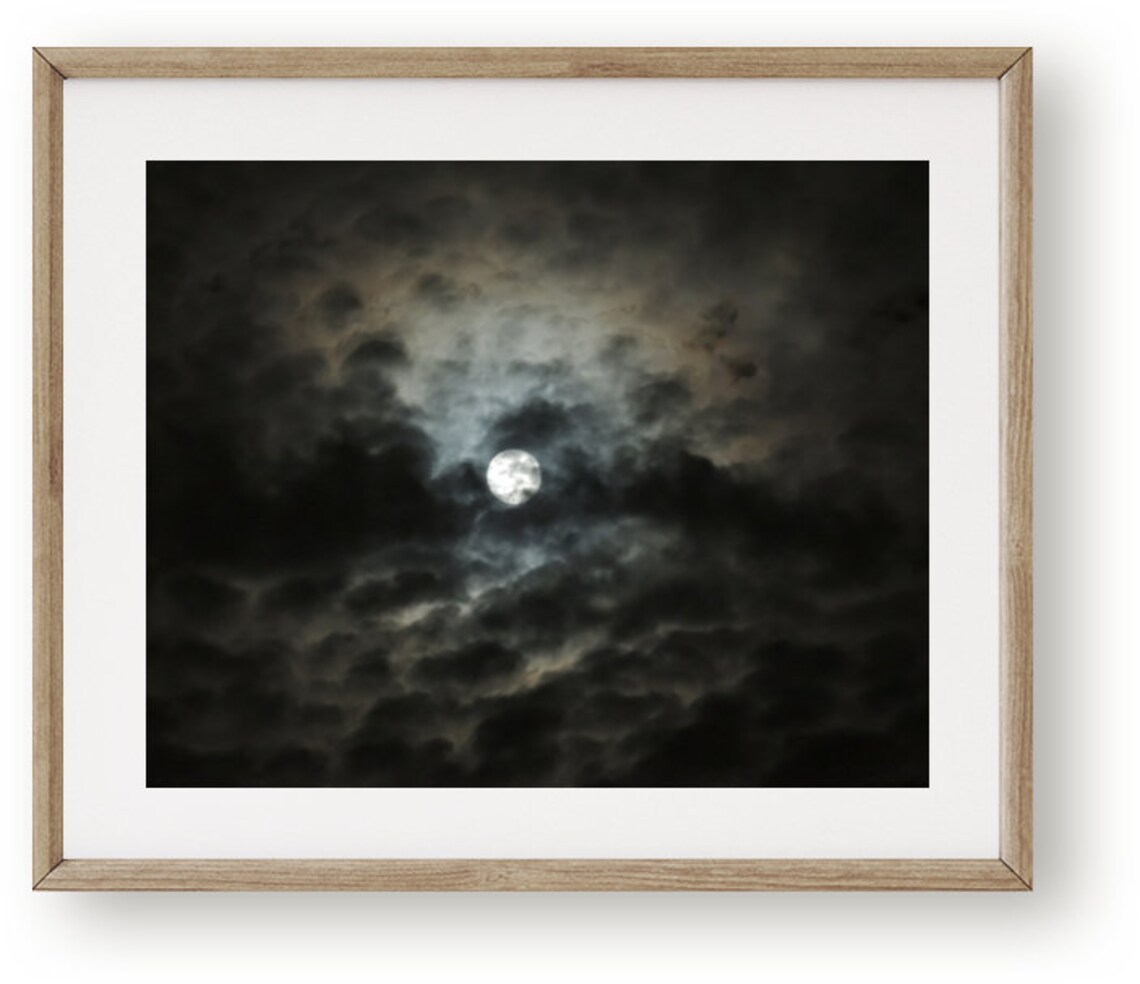 Moon Photography Full Moon Peeka Boo Moon Clouds & - Etsy