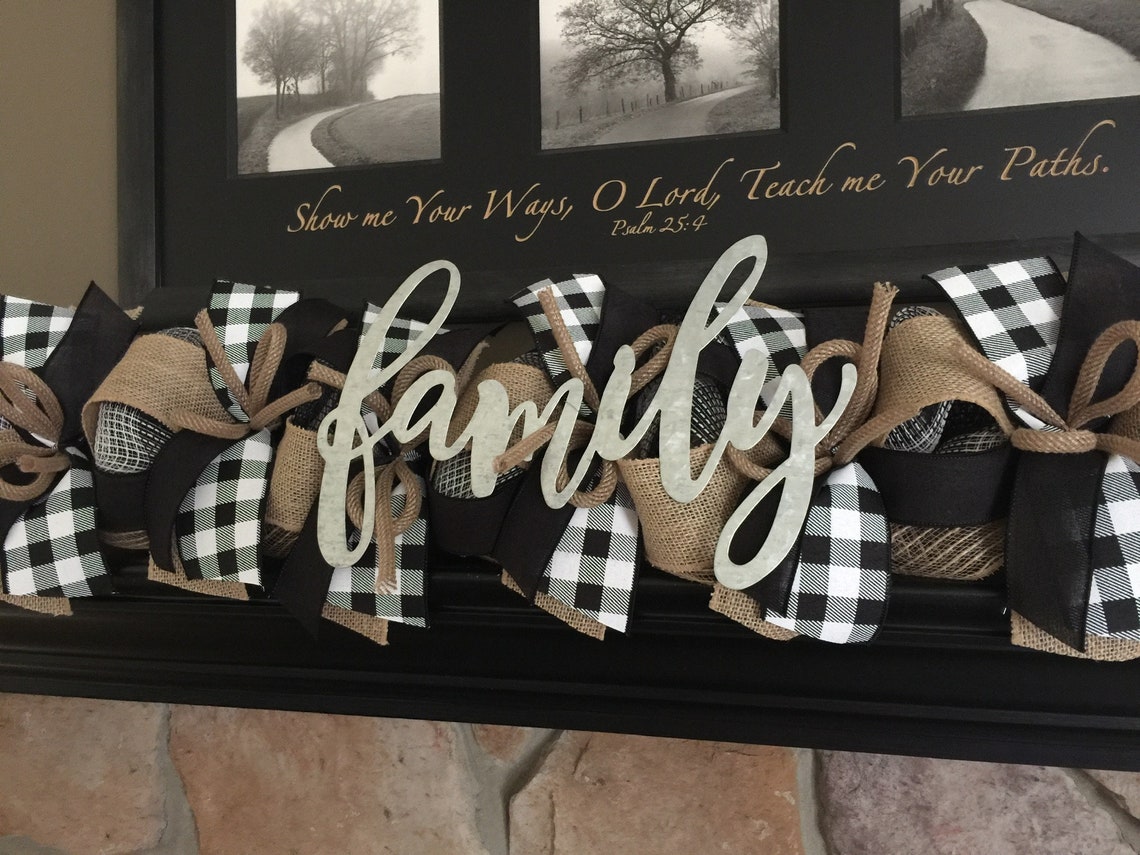 Farmhouse Decor Farmhouse Garland Buffalo Plaid Decor - Etsy