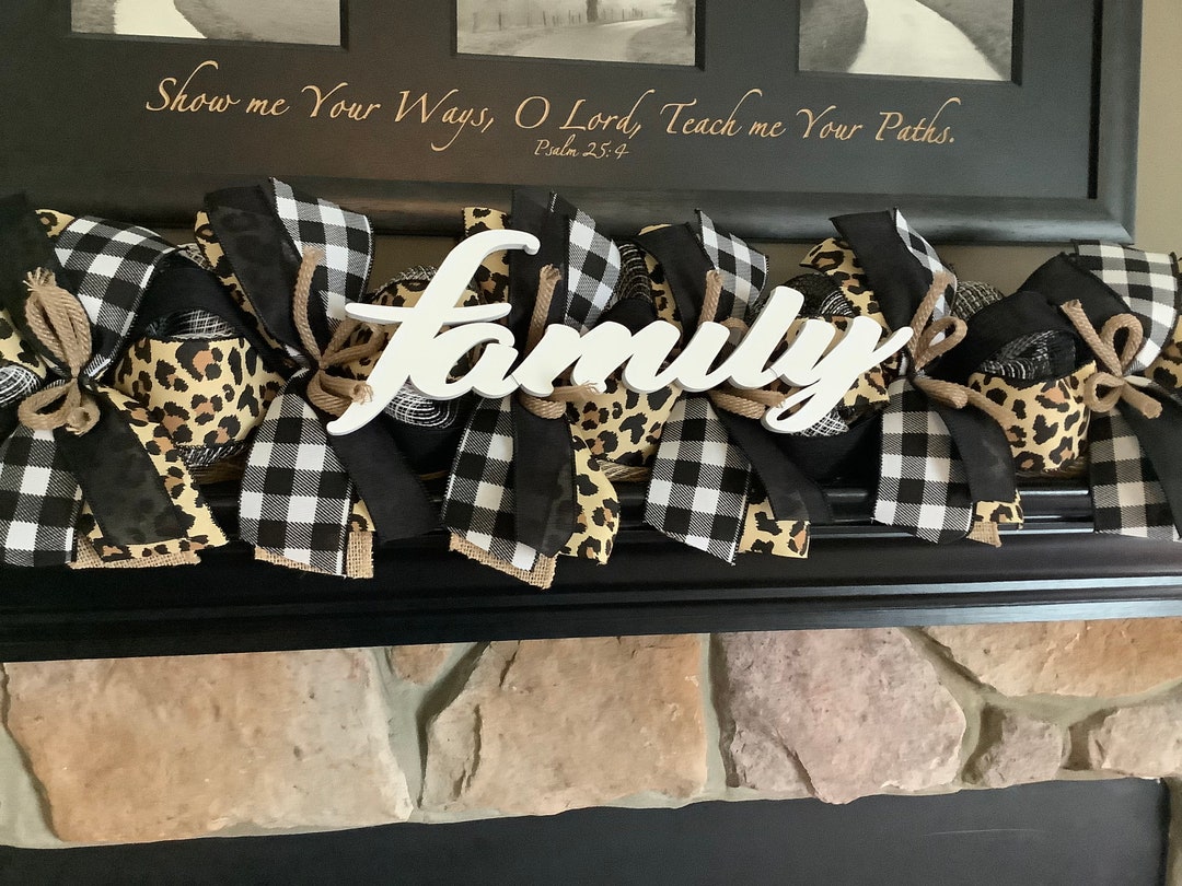 Farmhouse Decor, Farmhouse Garland, Buffalo Plaid Decor, Mantle Garland ...
