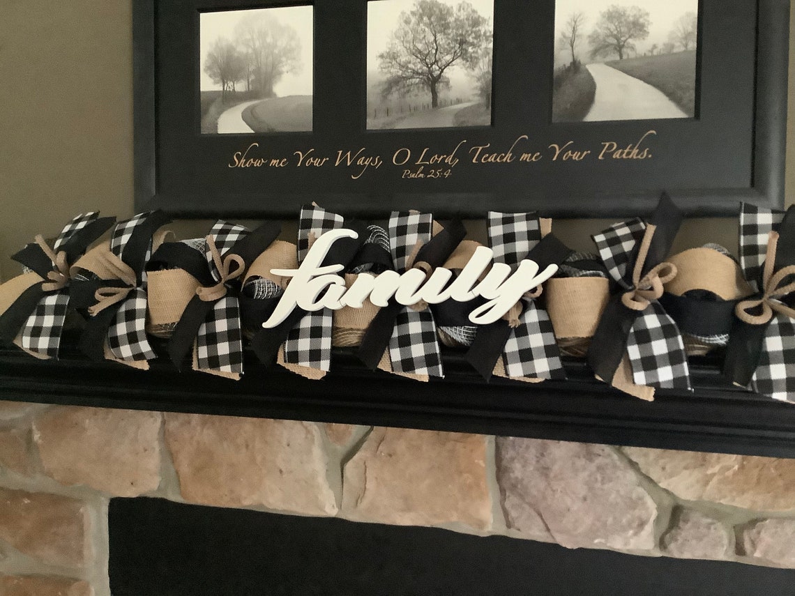 Farmhouse Decor Farmhouse Garland Buffalo Plaid Decor - Etsy
