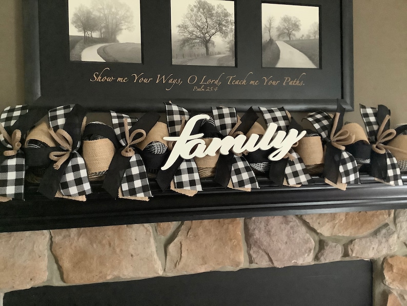 Farmhouse Decor Farmhouse Garland Buffalo Plaid Decor - Etsy