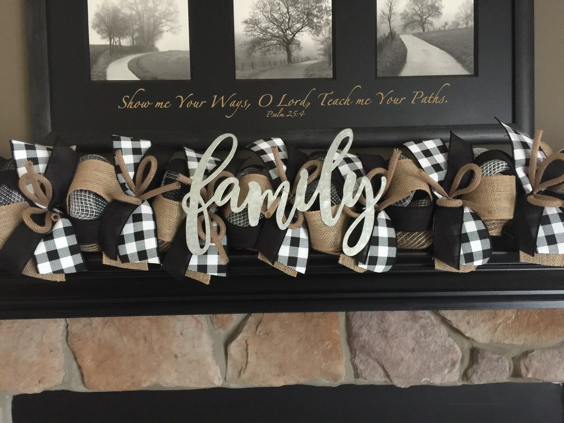 Farmhouse Decor Farmhouse Garland Buffalo Plaid Decor - Etsy
