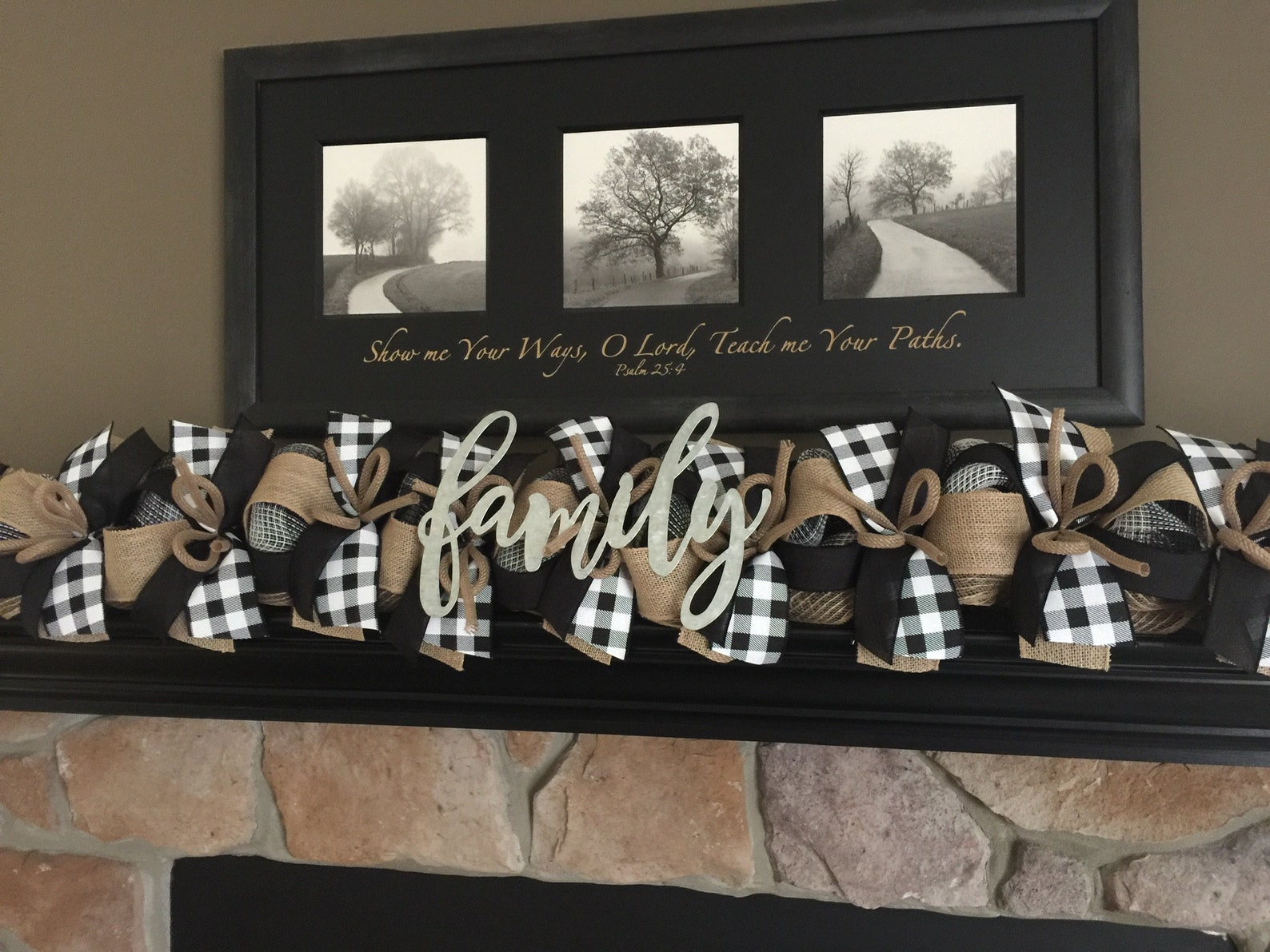 Farmhouse Decor Farmhouse Garland Buffalo Plaid Decor - Etsy