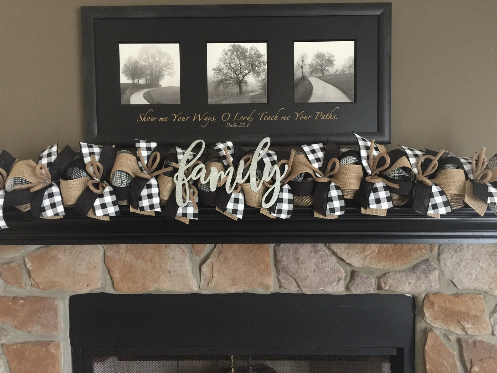 Farmhouse Decor Farmhouse Garland Buffalo Plaid Decor - Etsy